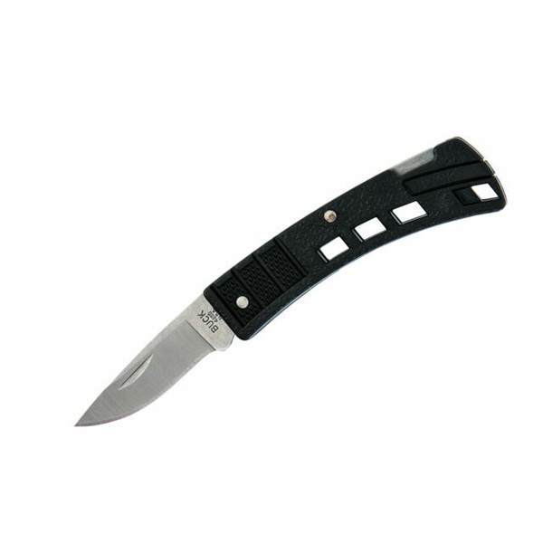 Buck 425 Black 425bks MiniBuck Straight Folding Folder Pocket Knife ...