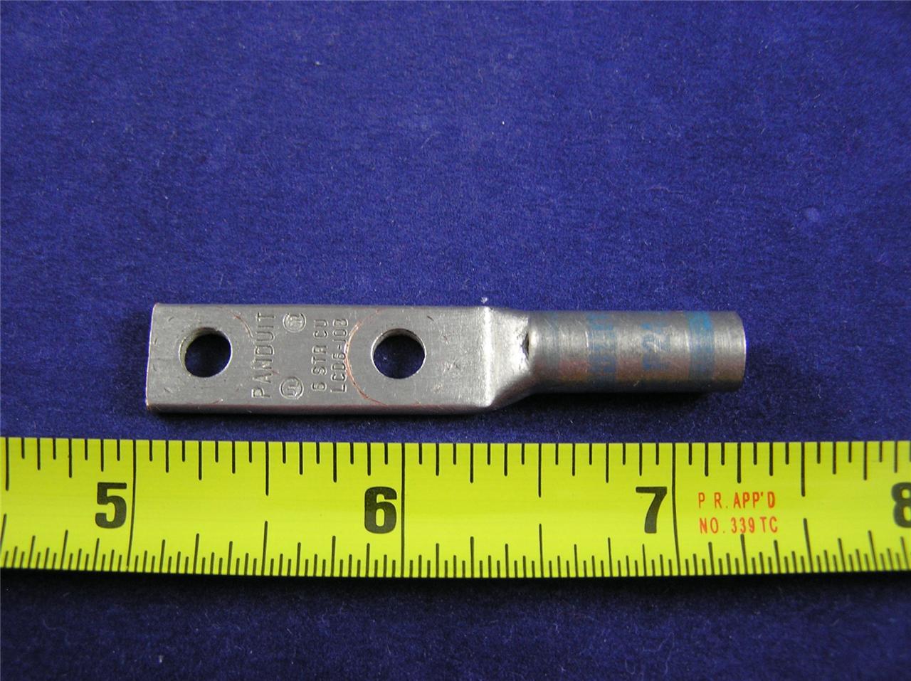 PANDUIT LCD6-10B-L #6 Awg Lug Std Barrel 2Hole #10Bolt 3/4" Space W ...