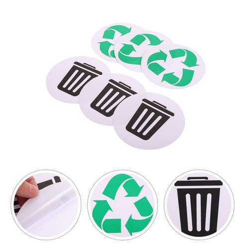 6Pcs Waste Container Stickers Recycle Labels Trash Sorting for Office ...