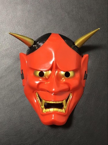 Japan Hanshin Men’s Oni Red Plastic Mask Cosplay Theatre Dance Mask | eBay