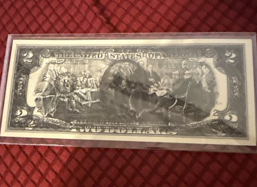 FULL BACK to FACE OFFSET COLORIZED PRINTING ERROR OVERPRINT $2 Genuine ...