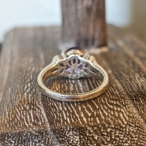 Amethyst White Spinel 925 14K Partial Bezel Set Ring Size 7.5 | eBay