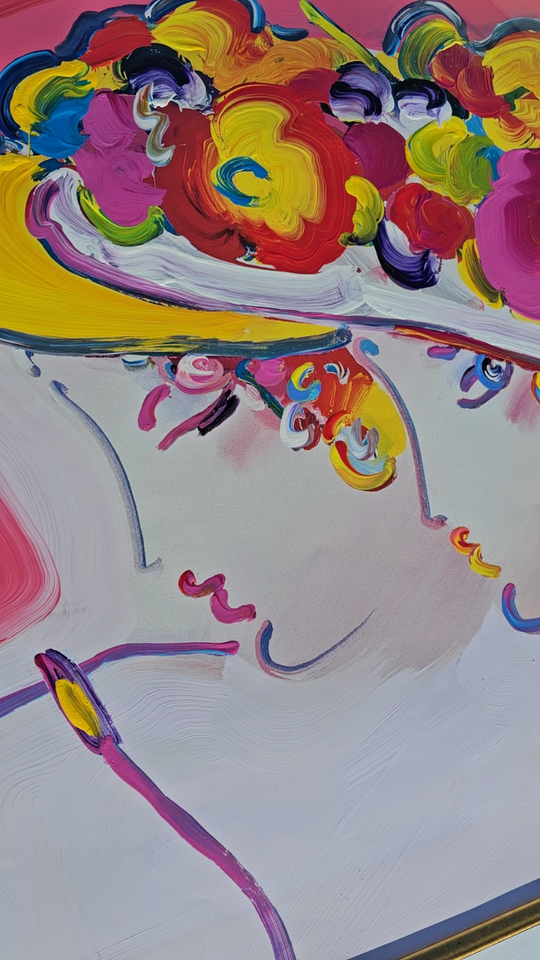PETER MAX Friends Unique Original Painting Hand signed framed Large ...