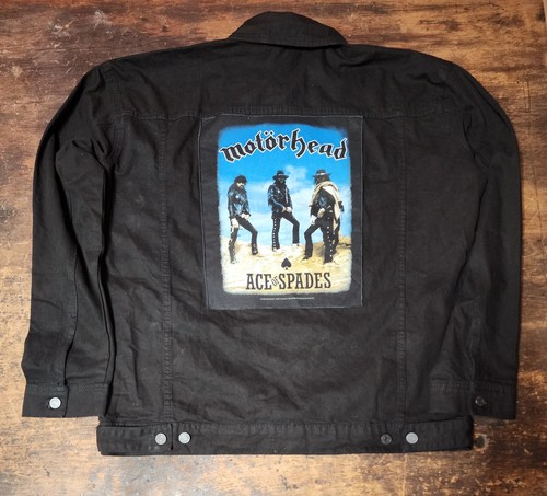 Motorhead Ace of Spades Bastards Black Denim Jean Battle Jacket Men’s ...