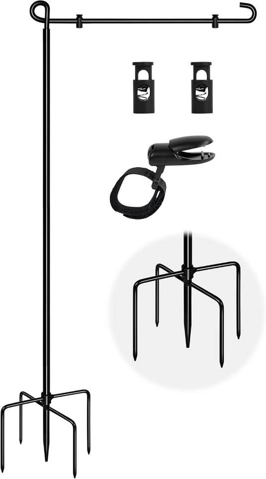 Garden Flag Stand with 5 Prong Base,Stable Design Garden Flag Holder ...