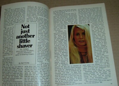 1972 TV ARTICLE ~ GUNILLA KNUTSON MISS SWEDEN SHAVING CREAM COMMERCIALS ...