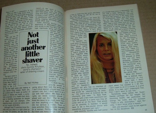 1972 TV ARTICLE~GUNILLA KNUTSON MISS SWEDEN SHAVING CREAM COMMERCIALS ...