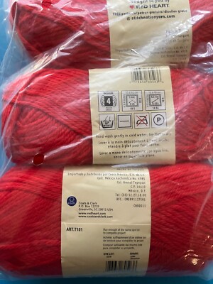 Red Heart Yarn-Stitch Nation-Bamboo Ewe Yarn Geranium Red 3 Pack Bamboo ...