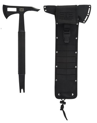 ETE Combat Breaching Tool 7.5" 440 Steel Axe Head Full Blade Black TPR ...