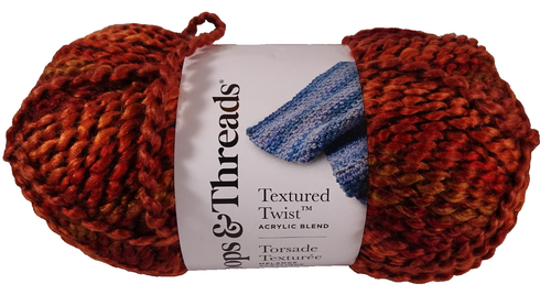 Loops and Thread Yarn Textured Twist Burnt Orange Knitting Crochet Craft | eBay