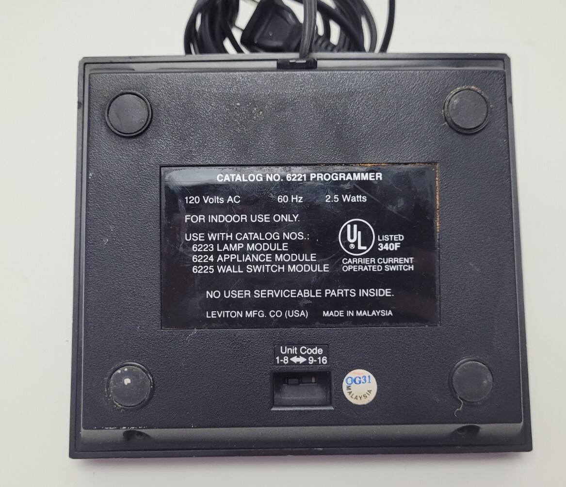 Leviton 6221 X10 Central Control System Programmable Timer for sale ...