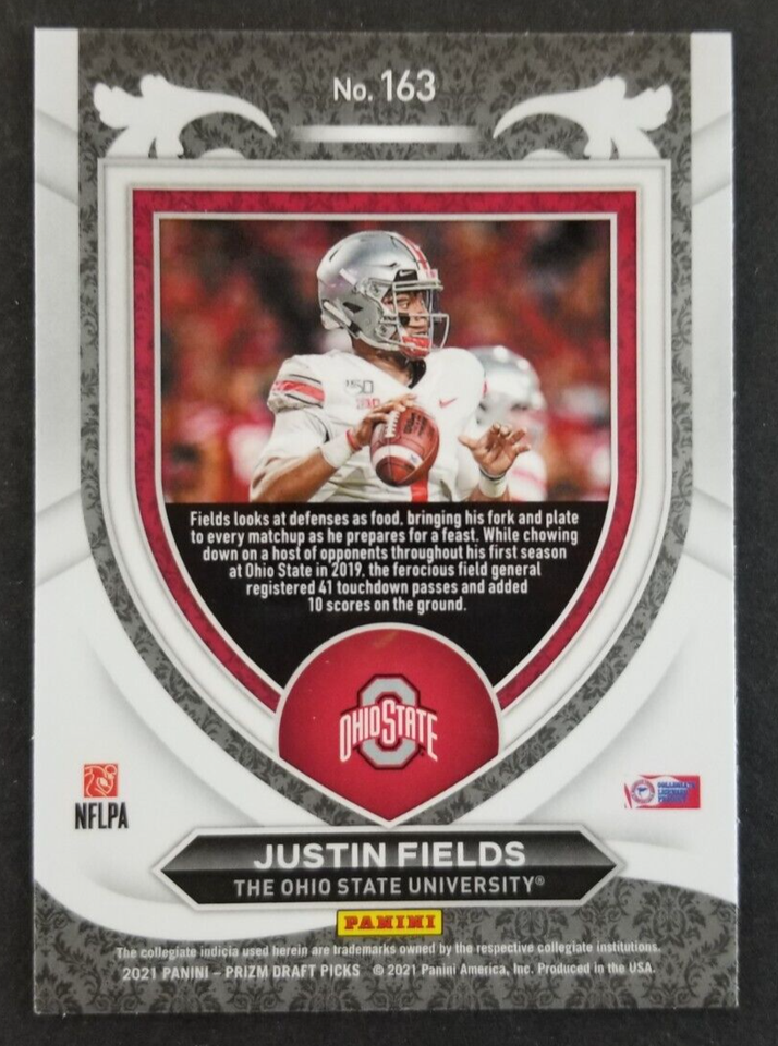 Justin Fields 2021 Panini Prizm Crusade Rookie Football Card #163 (NM ...