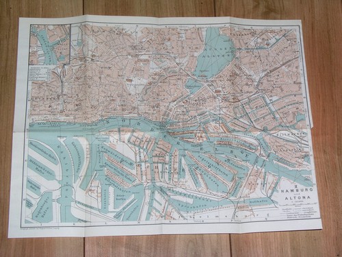 1911 ORIGINAL ANTIQUE MAP OF HAMBURG / ALTONA / GERMANY | eBay