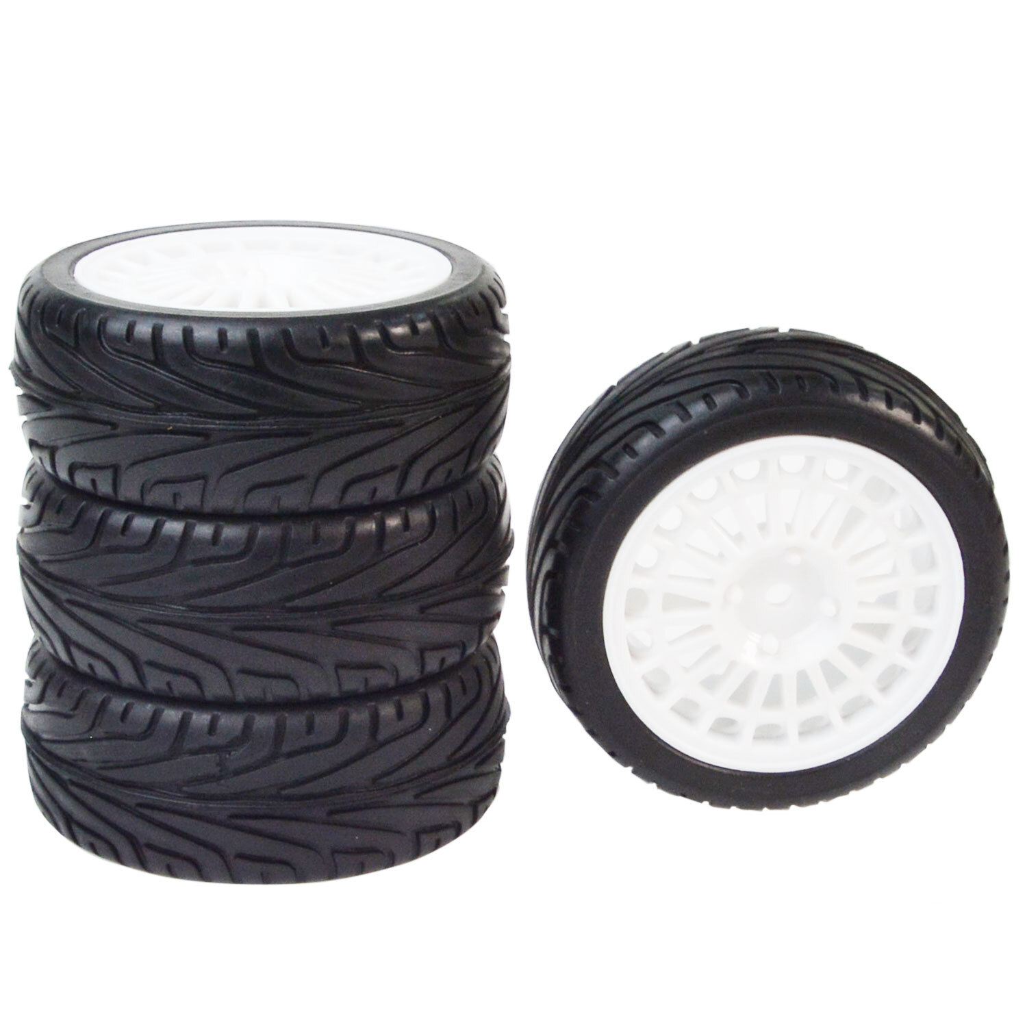 1/10 Rubber Rc Road Racing Buggy Car Wheels Tires Rims chassis Upgrade ...