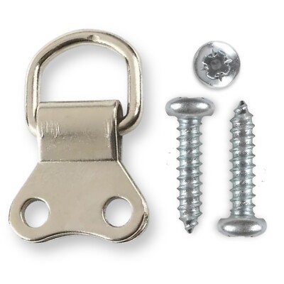 Nickel Double D Rings DRings D-Rings Framing Hang Picture Frame Photo ...