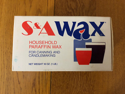 NEW S&A WAX HOUSEHOLD PARAFFIN WAX 1 LB FOR CANNING & CANDLEMAKING NIB ...