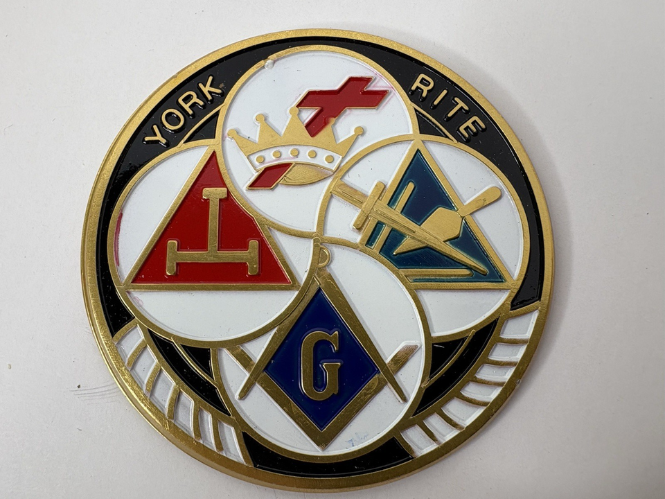York Rite Car Emblem Bumper Decal 2 3/4" Masonic Templars Knights Royal ...