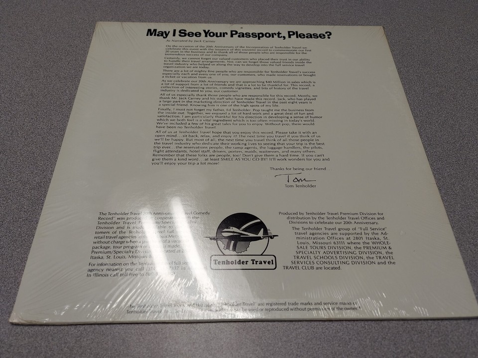 TENHOLDER TRAVEL - MAY I SEE YOUR PASSPORT PLEASE - SEALED, COMEDY ...