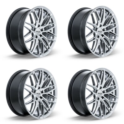 Set 4 18" RTX SW20 Silver with Machined Face Wheels 18x8.5 5x112 45mm ...