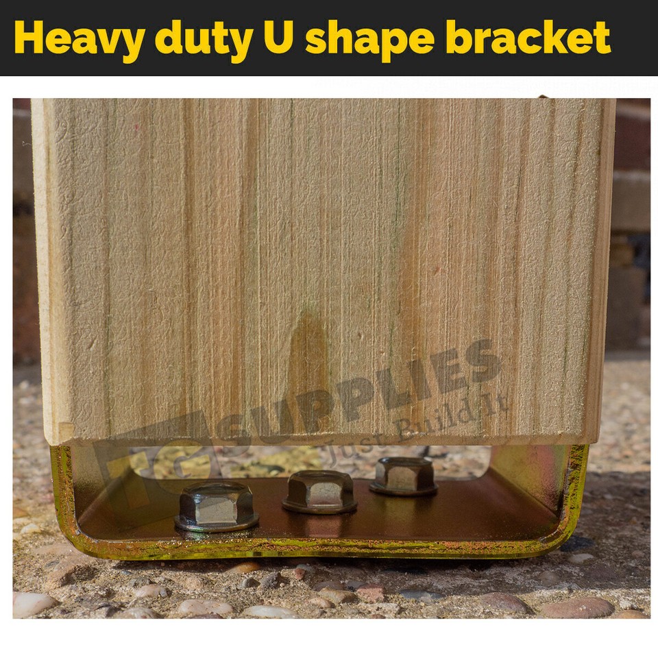 Heavy Duty Post Support Post Bracket Foot Post Base Bolt Down Yellow ...