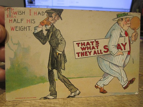 K9 Old INDIANA Postcard VICTORIAN ERA Fremont Angola Thin Skinny Man ...