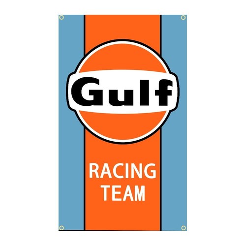 banner flag tapestry size3x2ft [GULF RACING TEAM]garage room decora ...