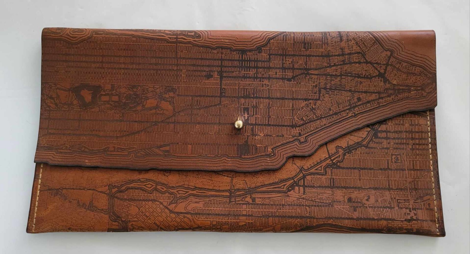 Tactile Craftworks Leather Map Clutch :: Manhattan - Gem