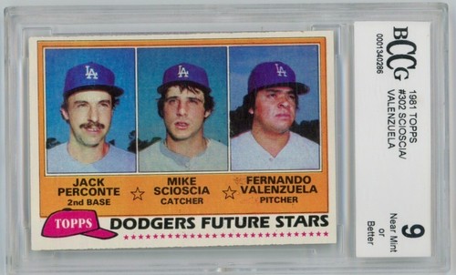 Fernando Valenzuela Mike Scioscia RC BCCG 9 1981 Topps #302 Rookie Jack ...