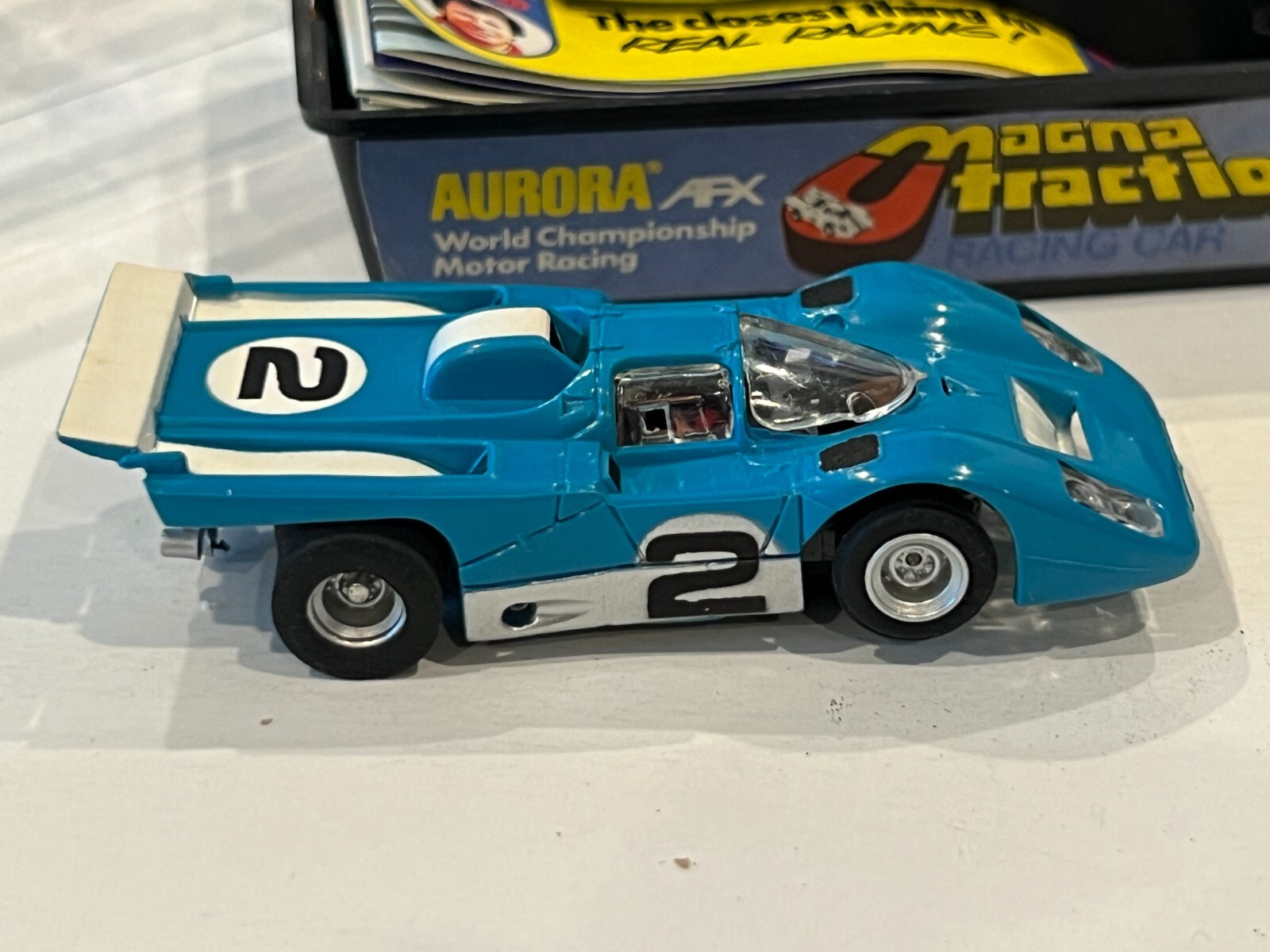 Aurora AFX Magnatraction Ferrari 512M Blue #2 Slot Car - New Old ...