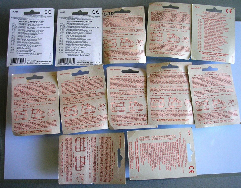 PECO LECTRICS - TURNOUT MOTORS - SWITCH MACHINE - LOT OF 11 PL-10 + 1 X ...