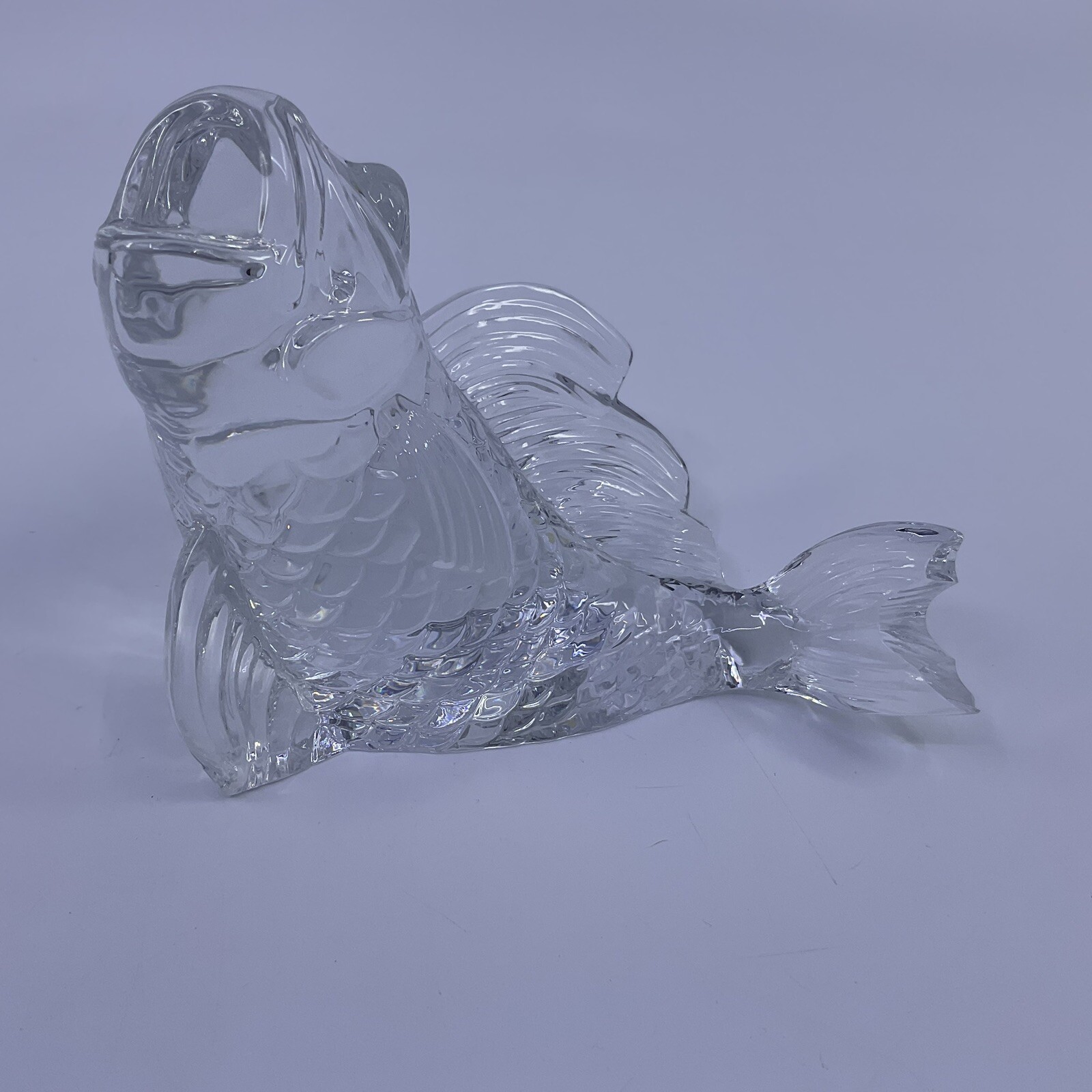 Baccarat Koi Fish Clear Lead Crystal Figurine Paperweight-Signed ...