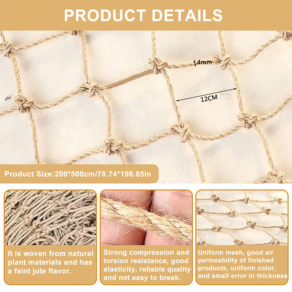 3/5M Jute Garden Plants Support Netting Trellis Hemp Rope Room Divider ...
