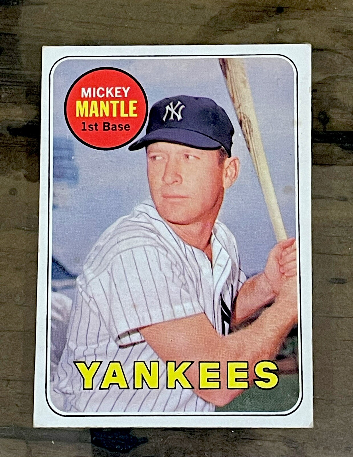 1969 MICKEY MANTLE TOPPS # 500 LAST NAME IN YELLOW BASEBALL CARD EX ...