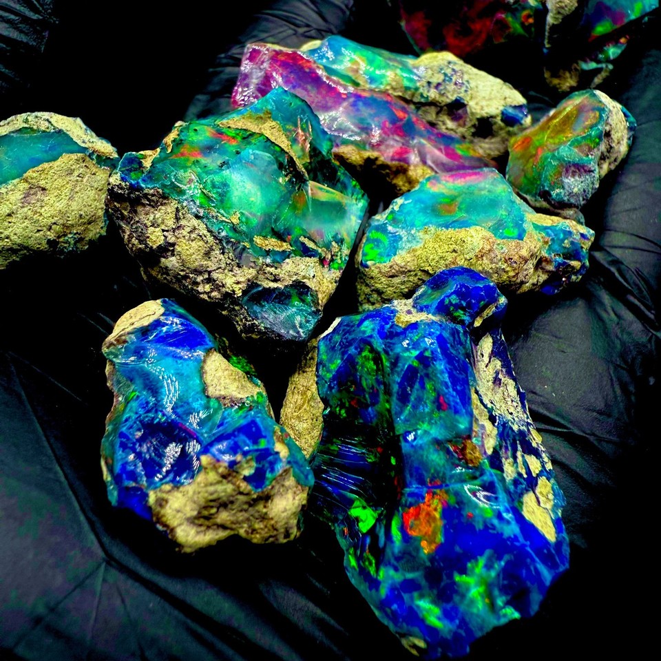 Opal, 10 CTS raw opals lot big size black Ethiopian A++ cut grade 30MM TO 17MM | eBay