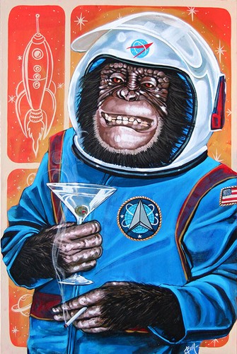 Lowbrow Art Mongo Returns A Hero Canvas Giclee Print Mike Bell Chimp ...