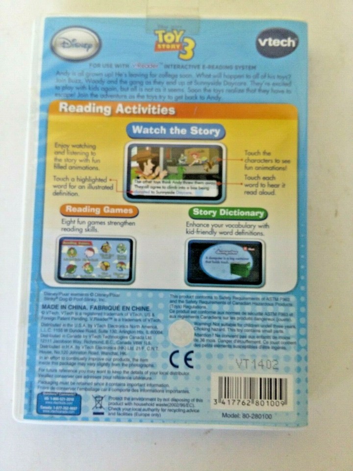 VTech V. reader Toy story 3 Interactive E-Reading system cartridge | eBay