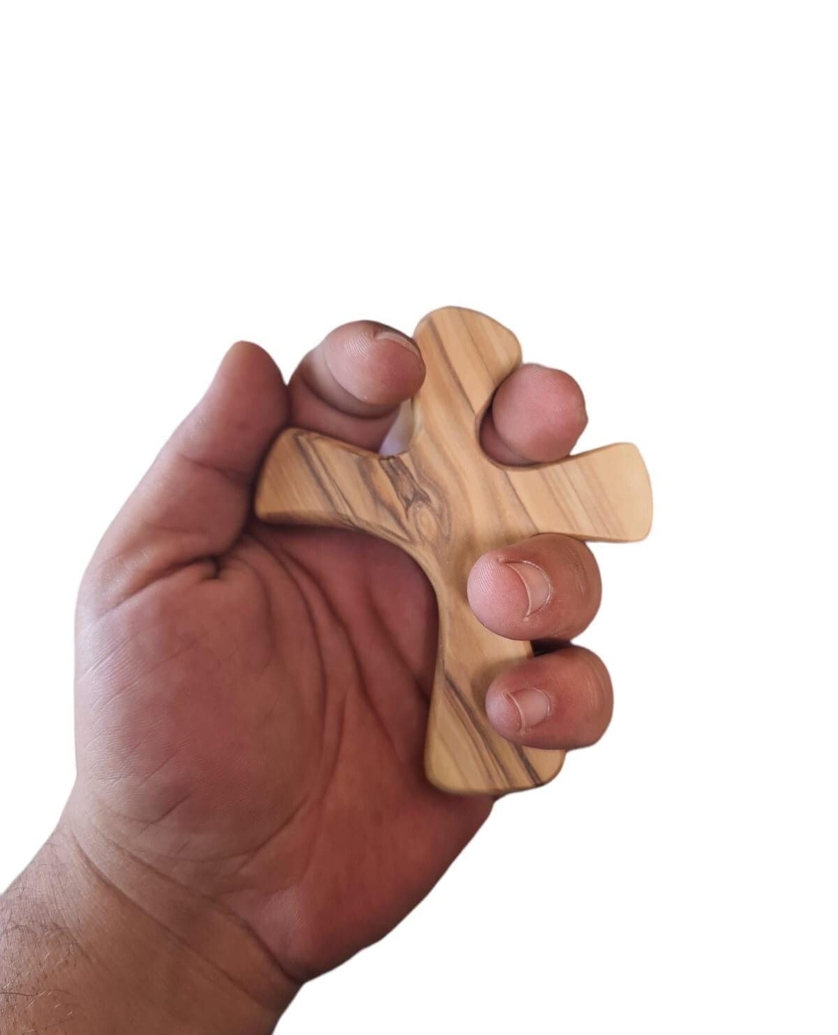 Hand held comfort cross for hand handmade in holy land Authentic olive ...