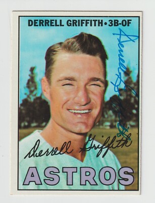 Derrell Griffith - Signed 1967 Topps Baseball Card #502 - Houston ...