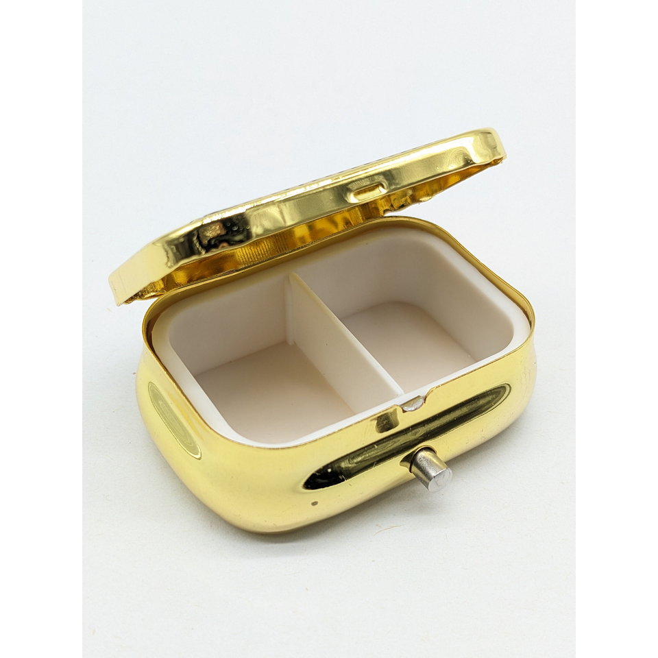 Vintage Damascene Spanish rectangular pill box from Spain 24K Gold ...