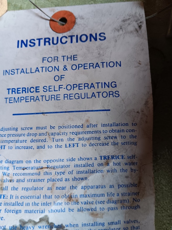 Trerice 91400 Self Operating Temperature Actuator Or Regulator-No Valve ...