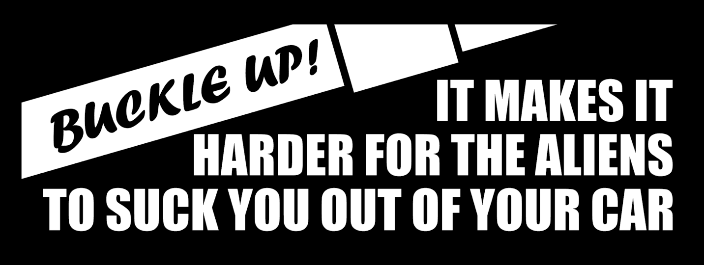 BUCKLE UP ALIENS Vinyl Decal, Bumper Sticker, Funny, JDM Car, Windows ...