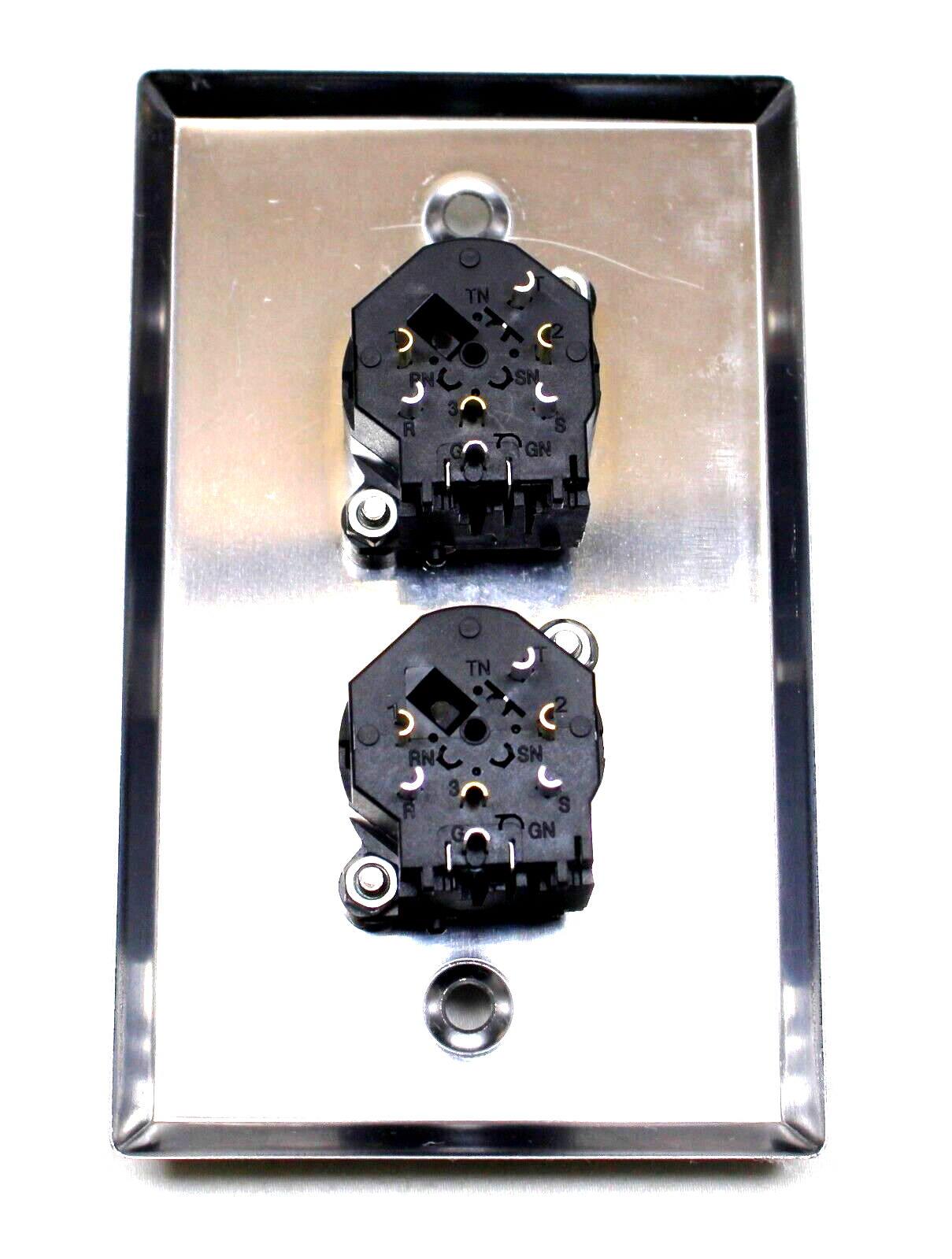 (2) Two Single Wall Plates w/ Dual Genuine Neutrik NCJ6FI-S Combo 3-Pin ...