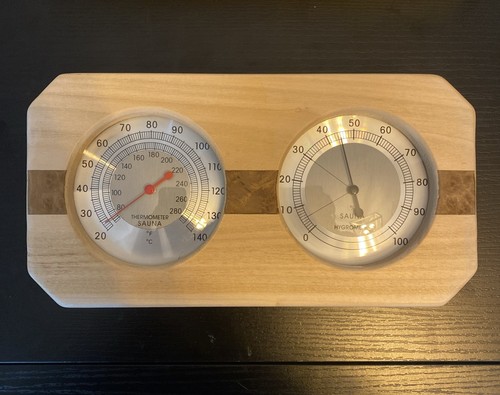 Dyna-Living Sauna Thermometer 2 in 1Wooden Fahrenheit Thermometer ...