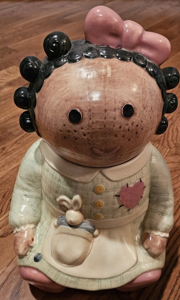 Vintage Treasure Craft Cookie Jar Black Rag Doll "Spice" 14" H x 10" W ...
