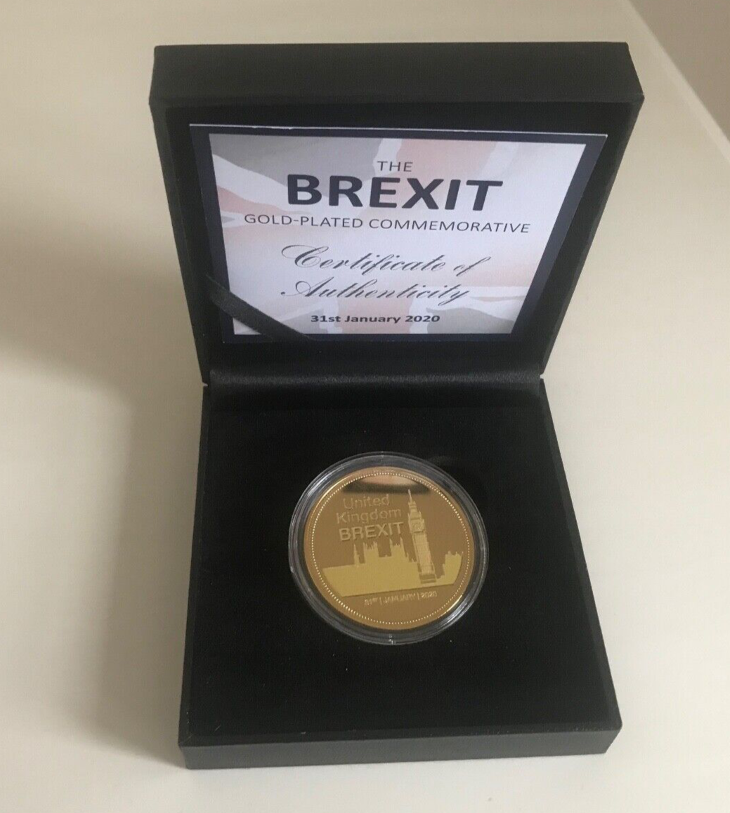 United Kingdom Brexit 24ct Gold-Plated Proof Commemorative Coin/Medal ...