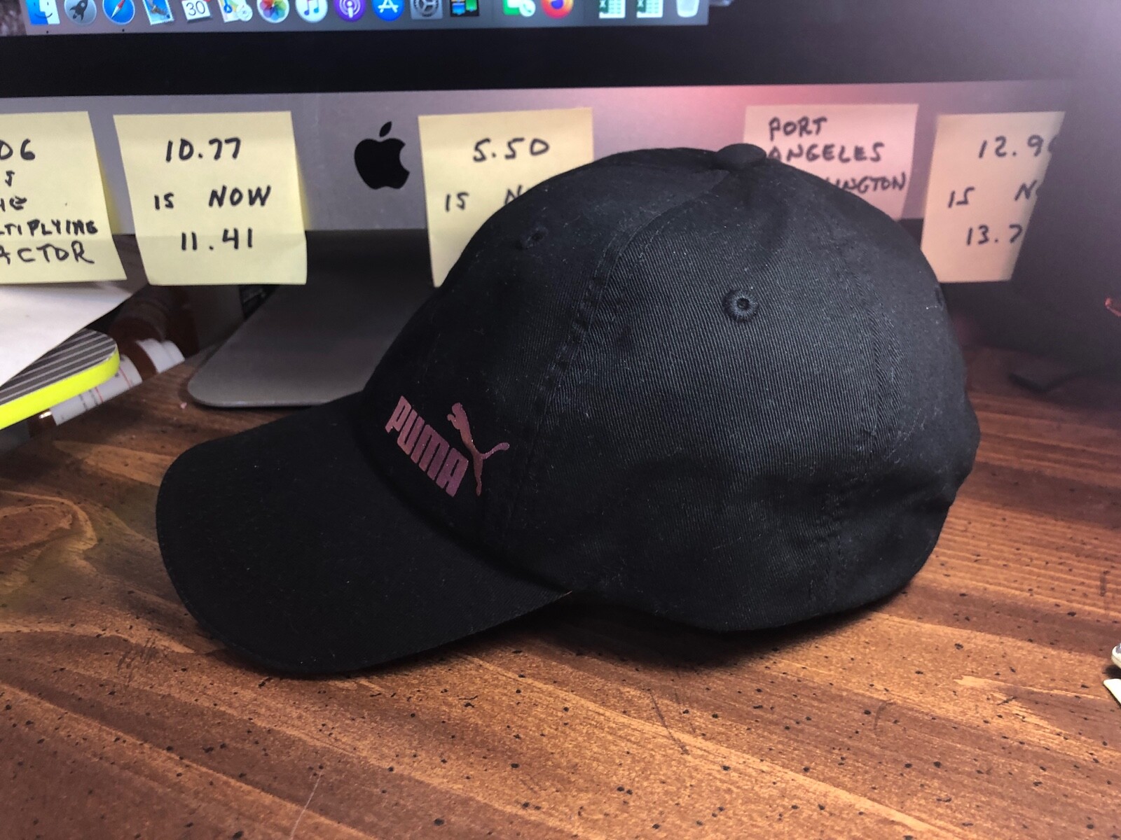 Black PUMA™ Hat w/ Pink Shiny PUMA Logo ~ Adjustable One Size Fits All ...