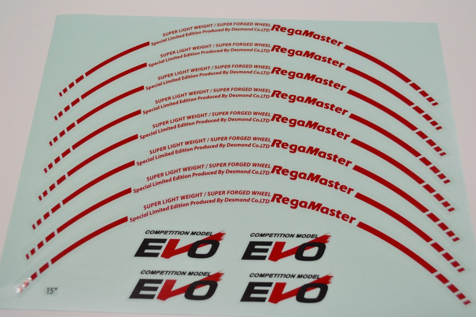 JAPAN MATERIAL 15" EVO REGAMASTER HIGH QUALITY REPLACEMENT DECAL ...