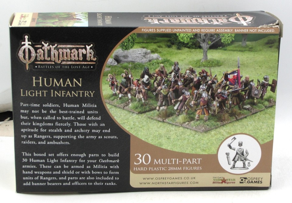 Oathmark OAKP403 Human Light Infantry (30 Hard Plastic Figures) Militia ...