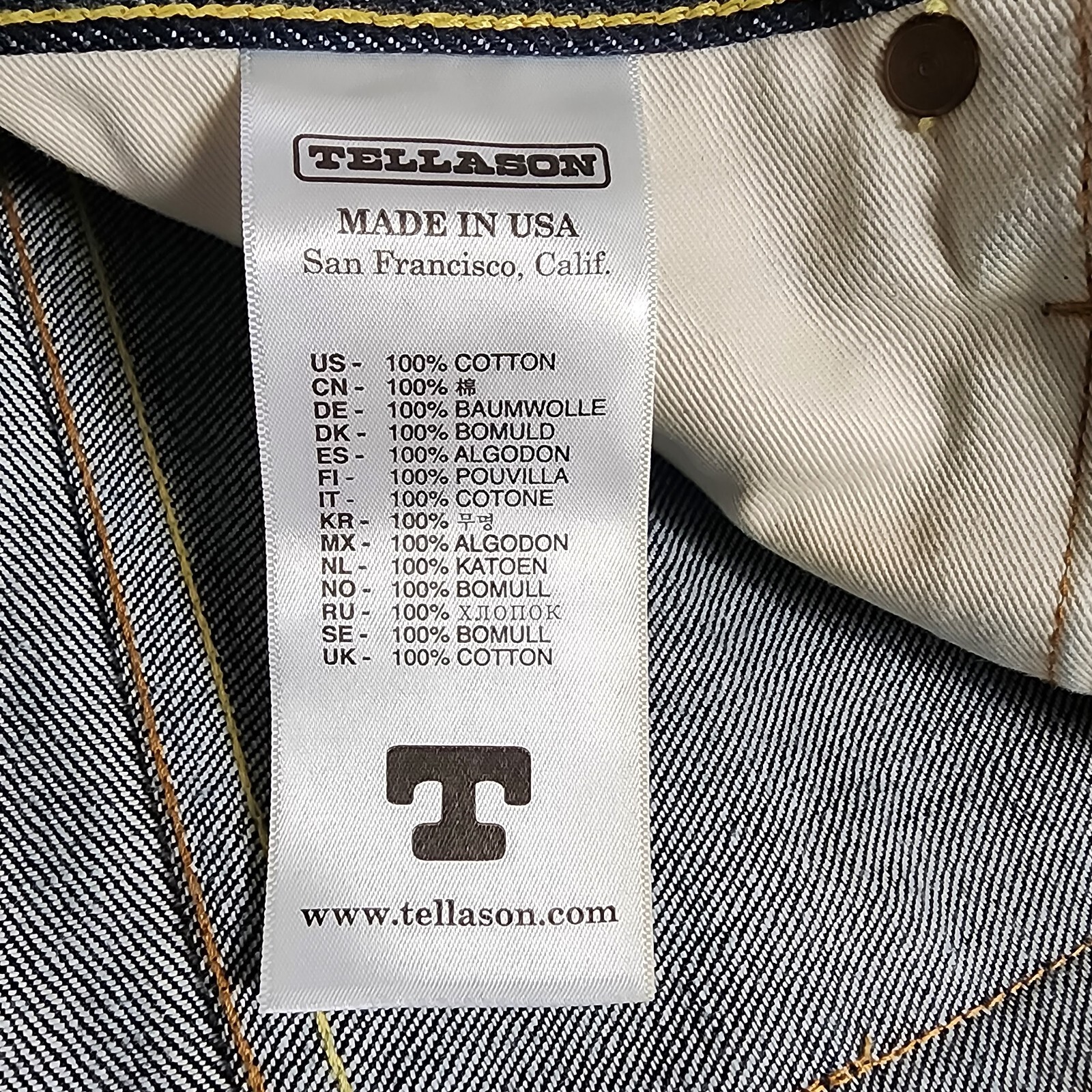 Tellason x Tanner Goods Elgin White Oak Cone Denim Bl… - Gem