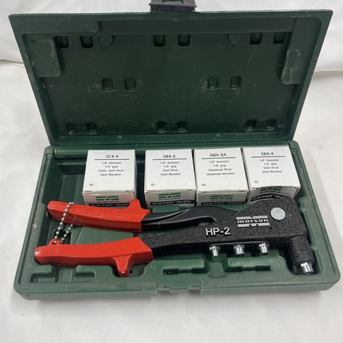 MARSON RIVET GUN SET –riveting tool –pop riveter – HP-2 gun- W/Rivets ...
